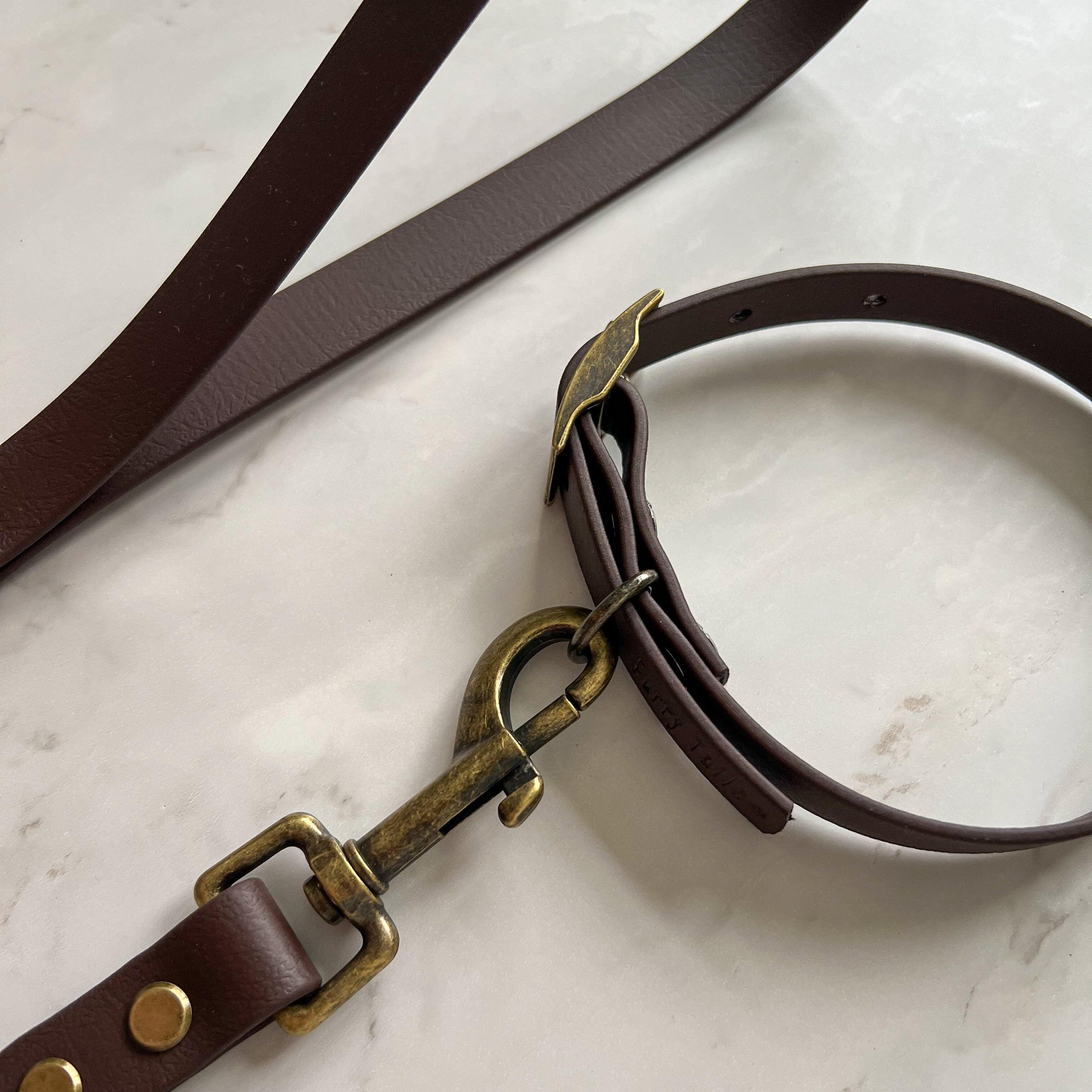 Waterproof Collar + Lead Bundle - Chestnut – Furry Tails