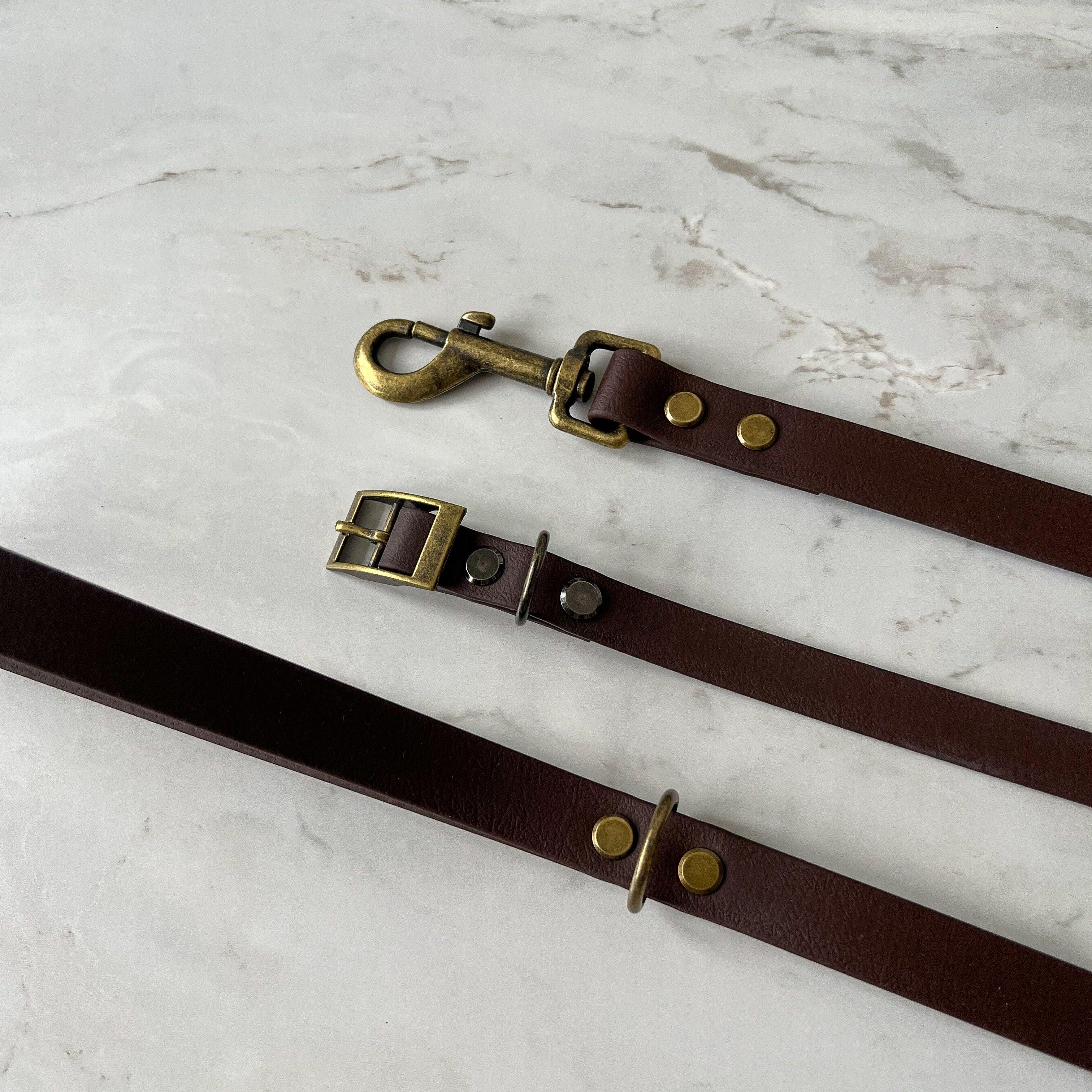 Waterproof Collar + Lead Bundle - Chestnut – Furry Tails